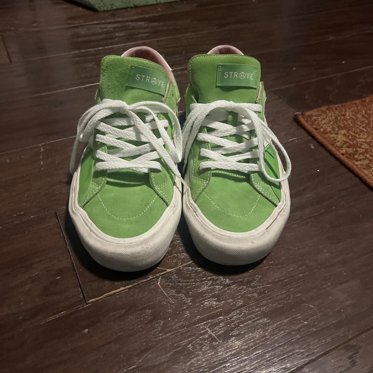 Green and Pink Rare Straye Skate Shoes Size 13 Repop | Depop