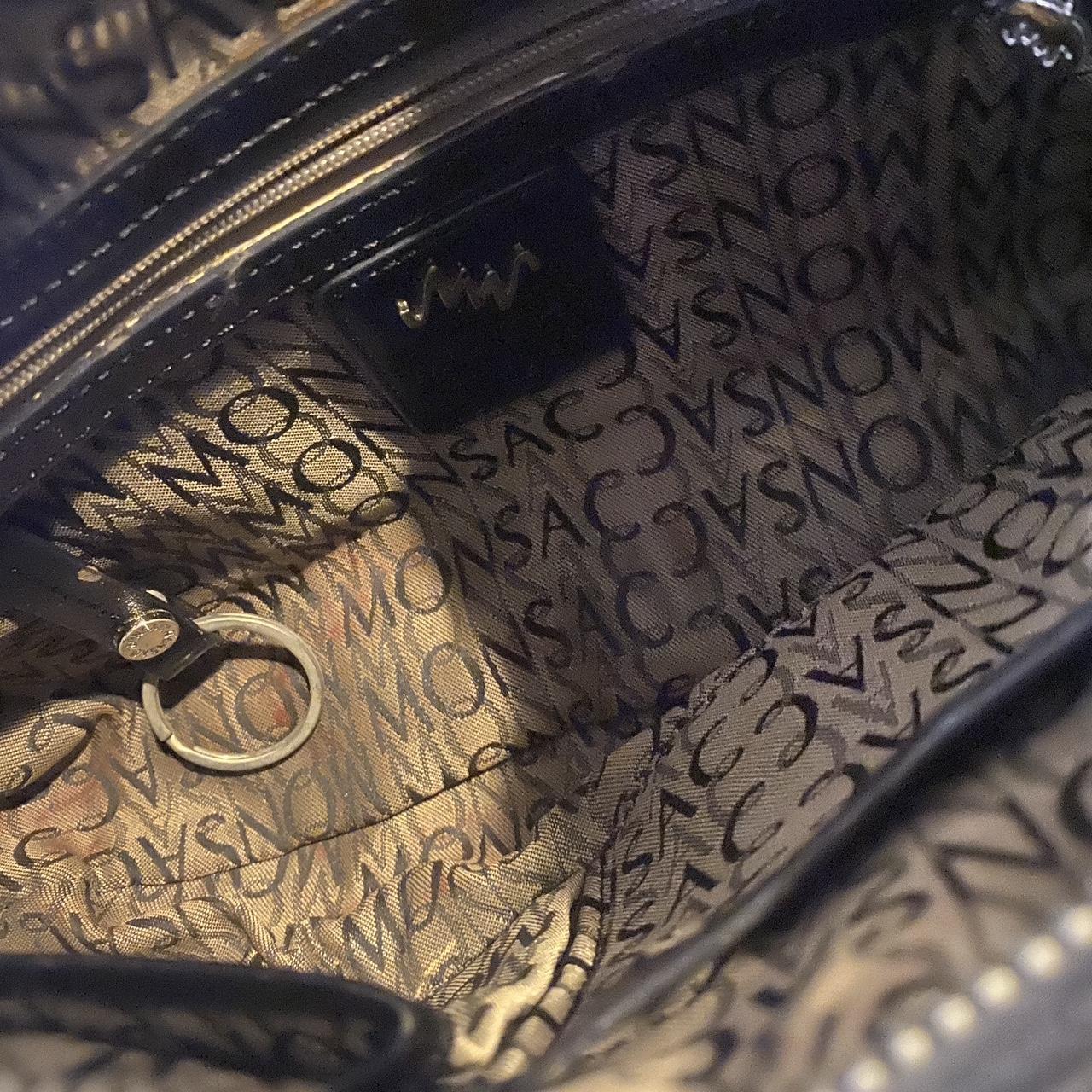 Vintage Monsac black leather shoulder bag. Perfect... - Depop