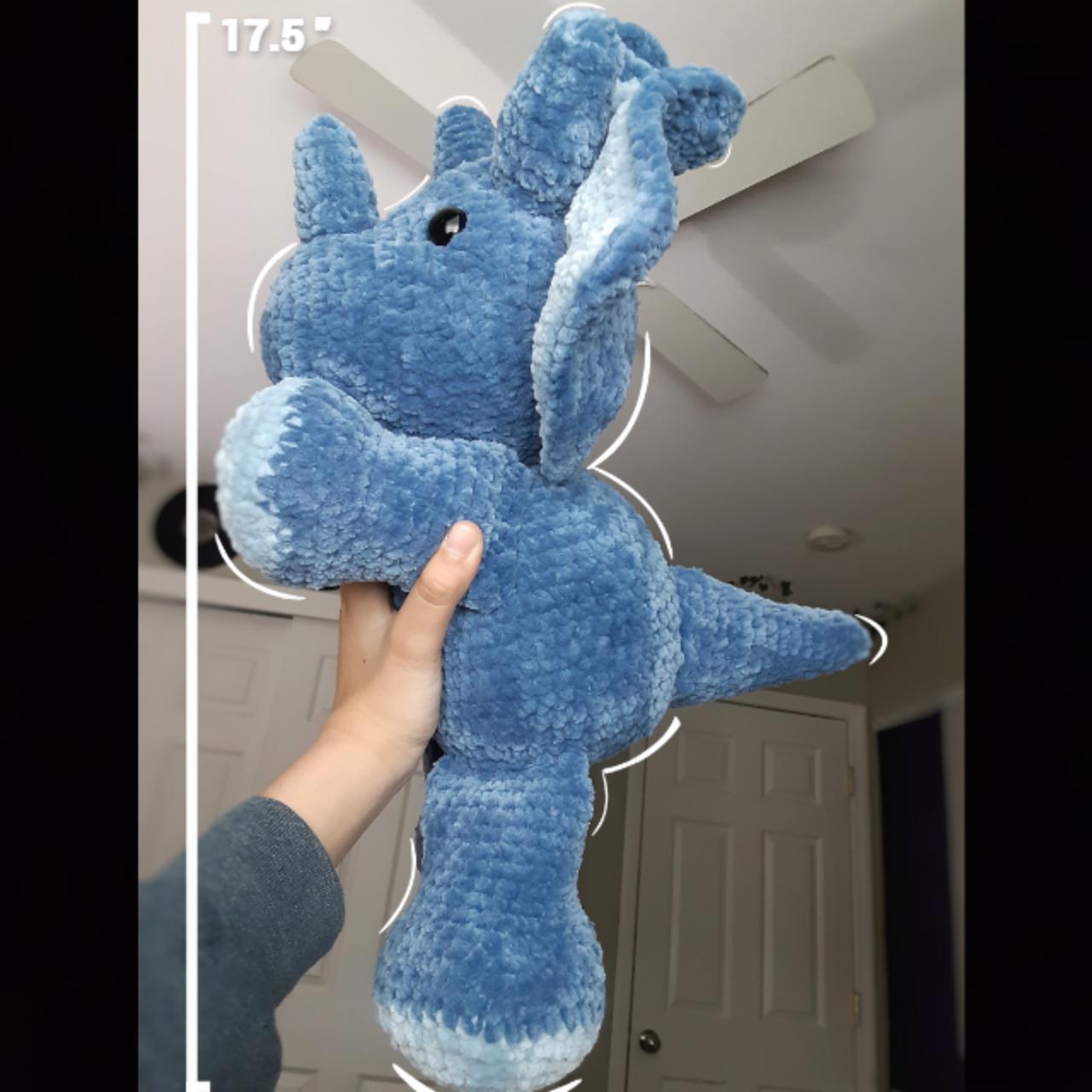 Crochet Triceratops Plush Size - 17.5 inches... - Depop