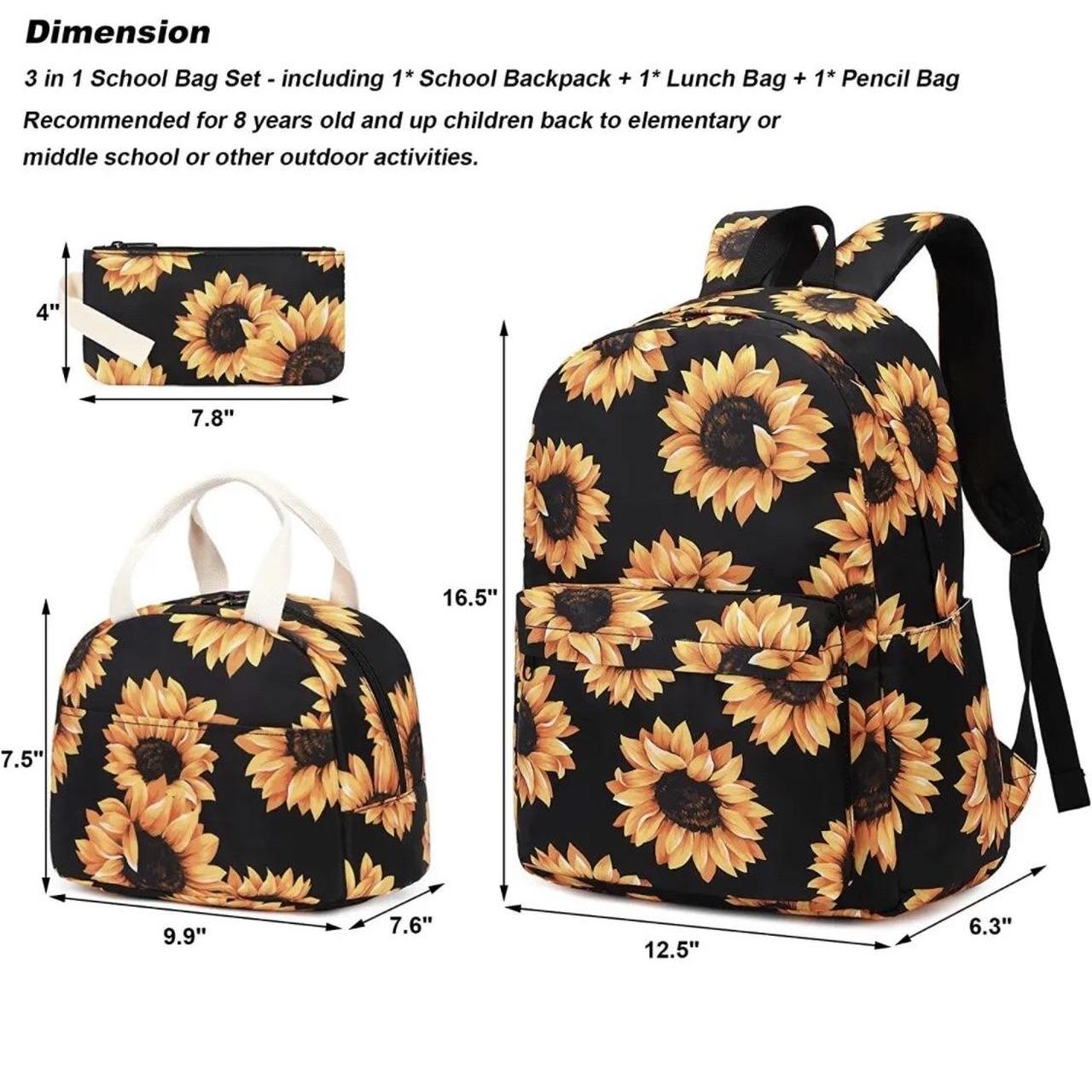 New Sunflower Girls School Bag Backpack For Teens... - Depop