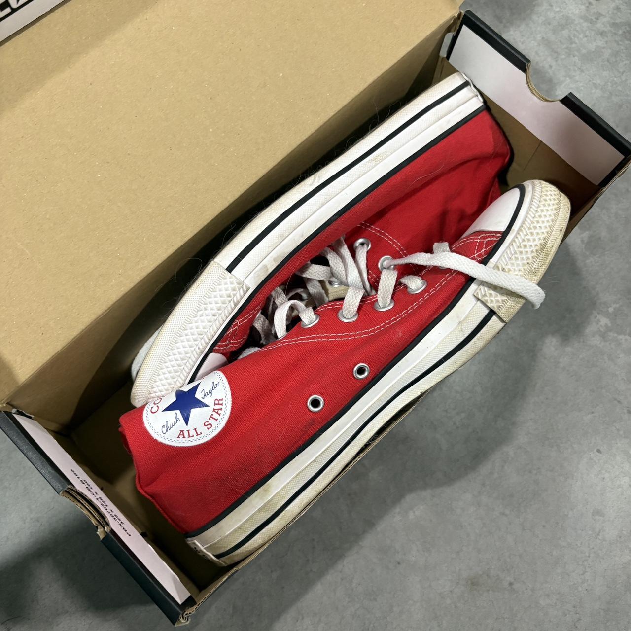 Red Converse Chuck Taylor All Star Hi trainers Worn... | Depop