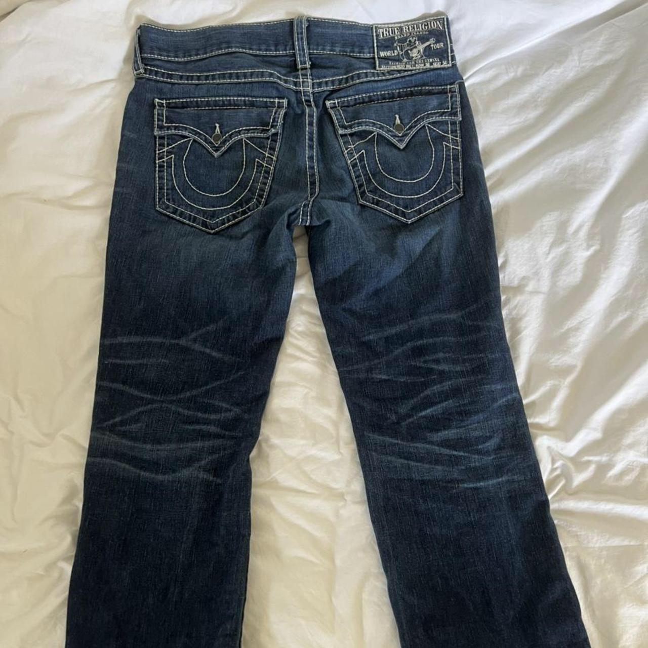 True religion men’s navy blue / darkwash jeans dark... - Depop