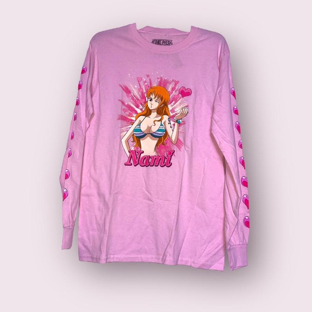Pink One Piece Nami anime sleeved graphic... - Depop