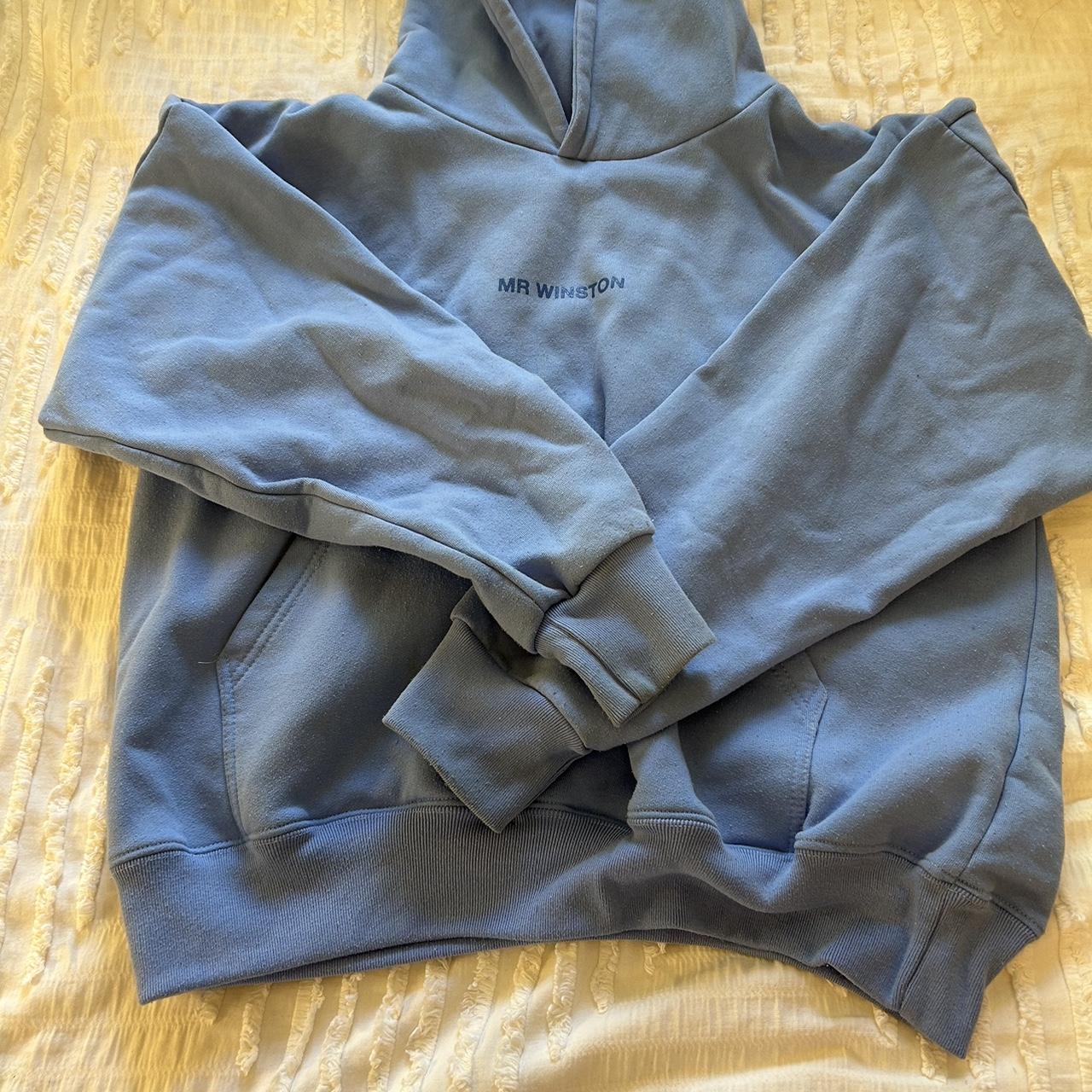 mr winston puff hoodie blueberry size:... - Depop
