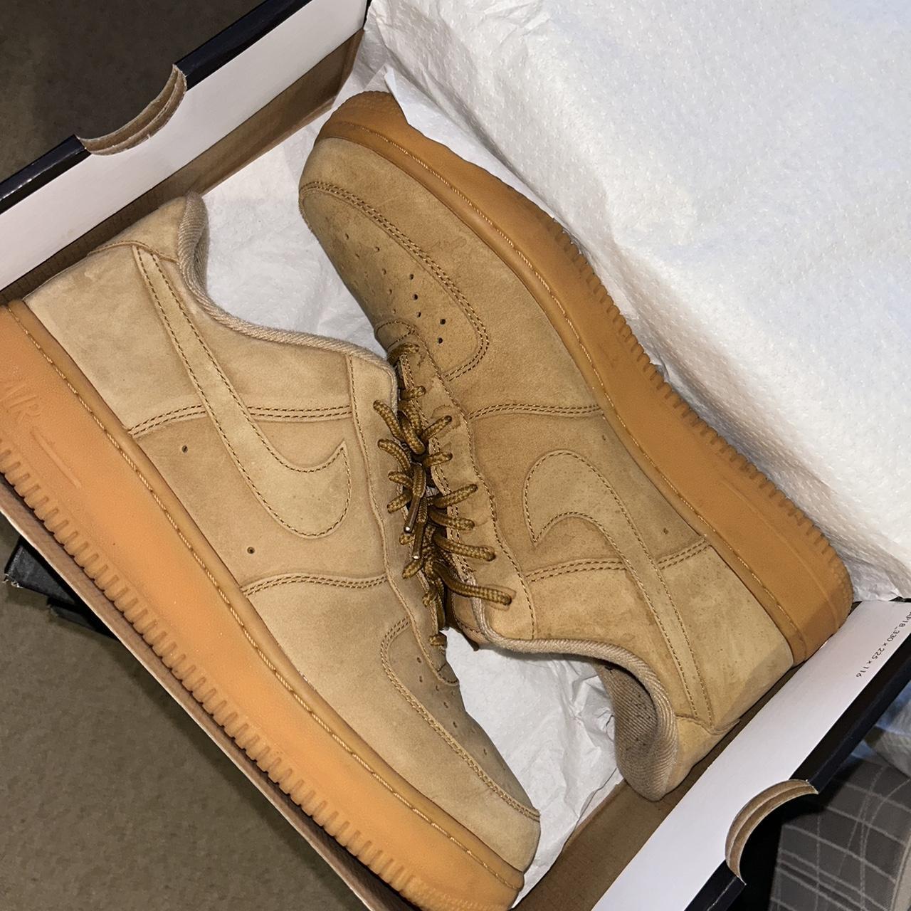 Wheat Air Force 1, size 9. Doubt they’ve touched a... - Depop