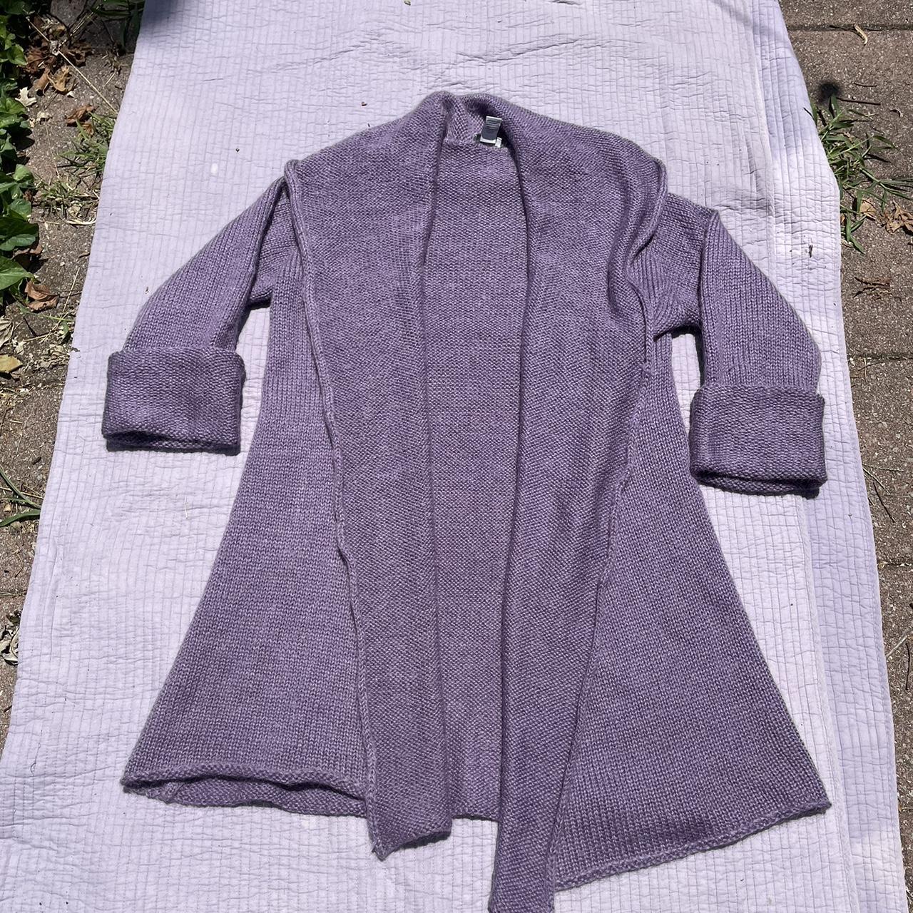 Pretty warm and cozy lavender duster sweater!!... - Depop