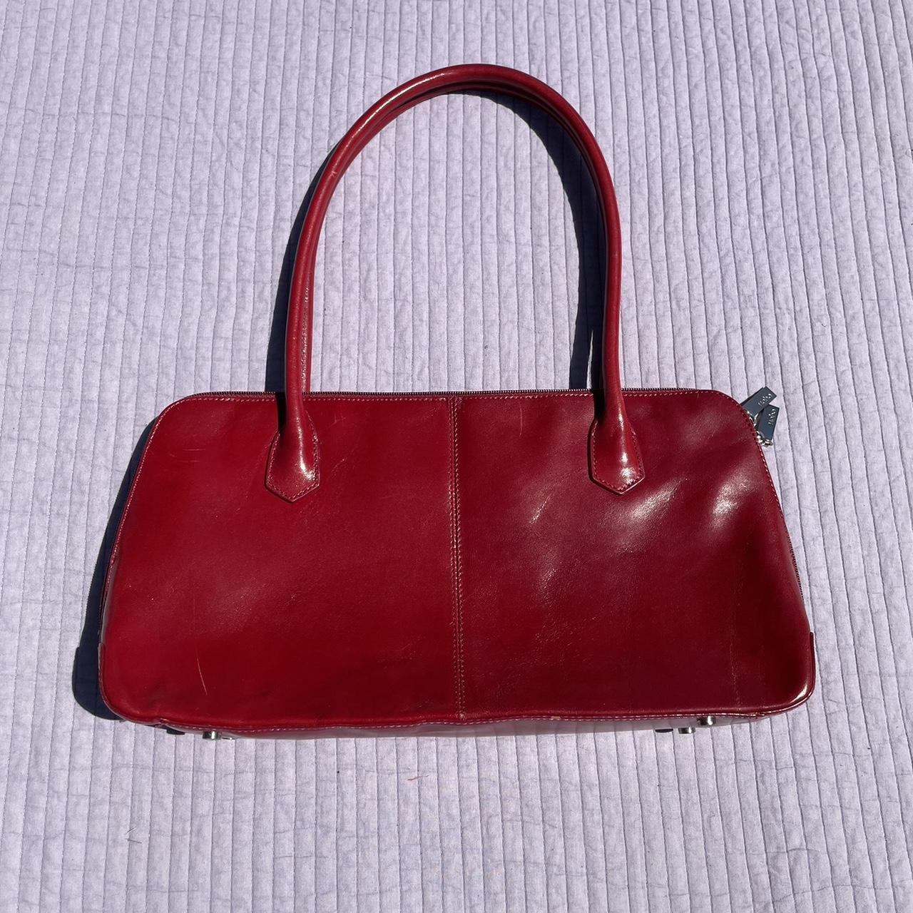 Red leather Hobo International shoulder bag! Length... - Depop