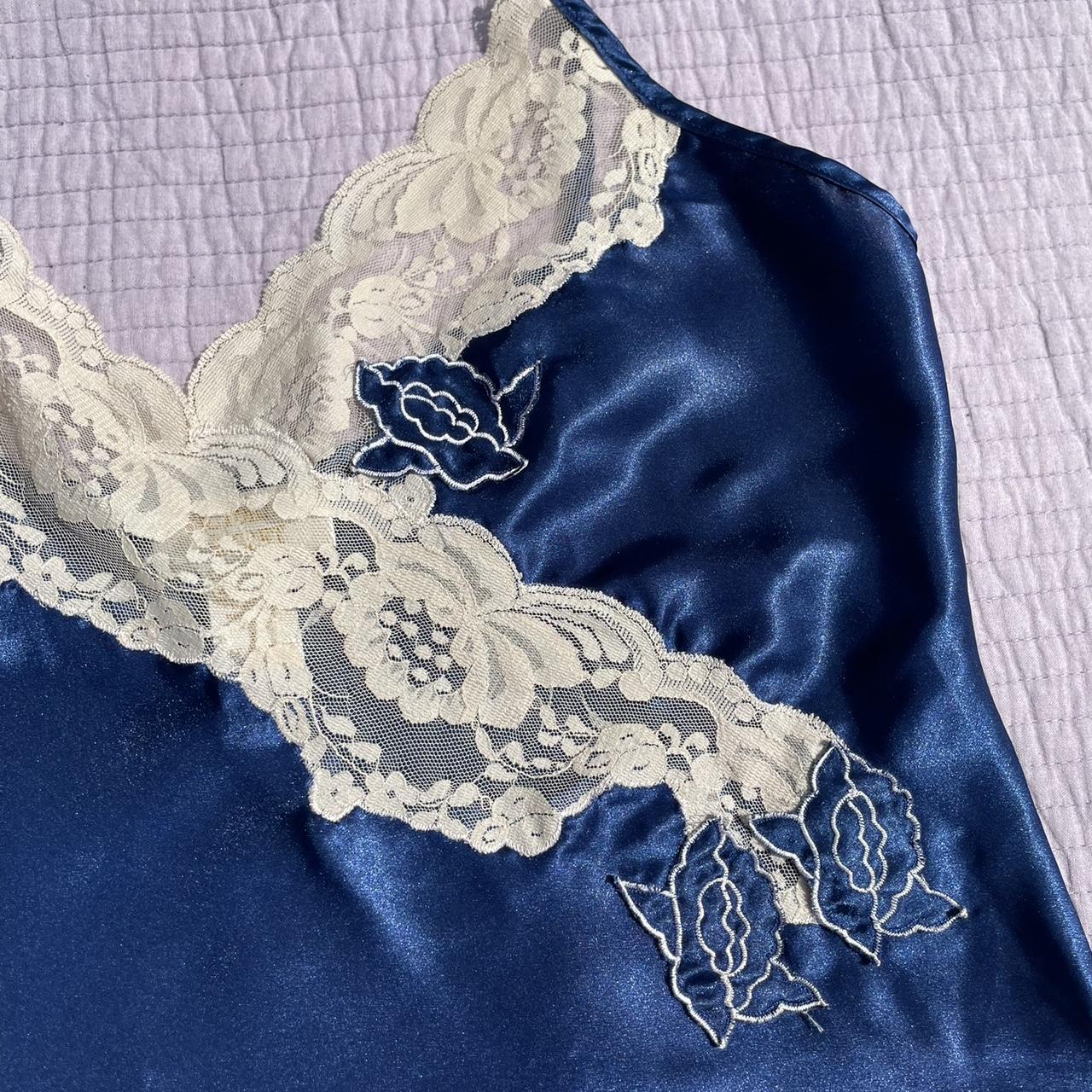 Vintage 90s gold label Victorias Secret navy blue... - Depop