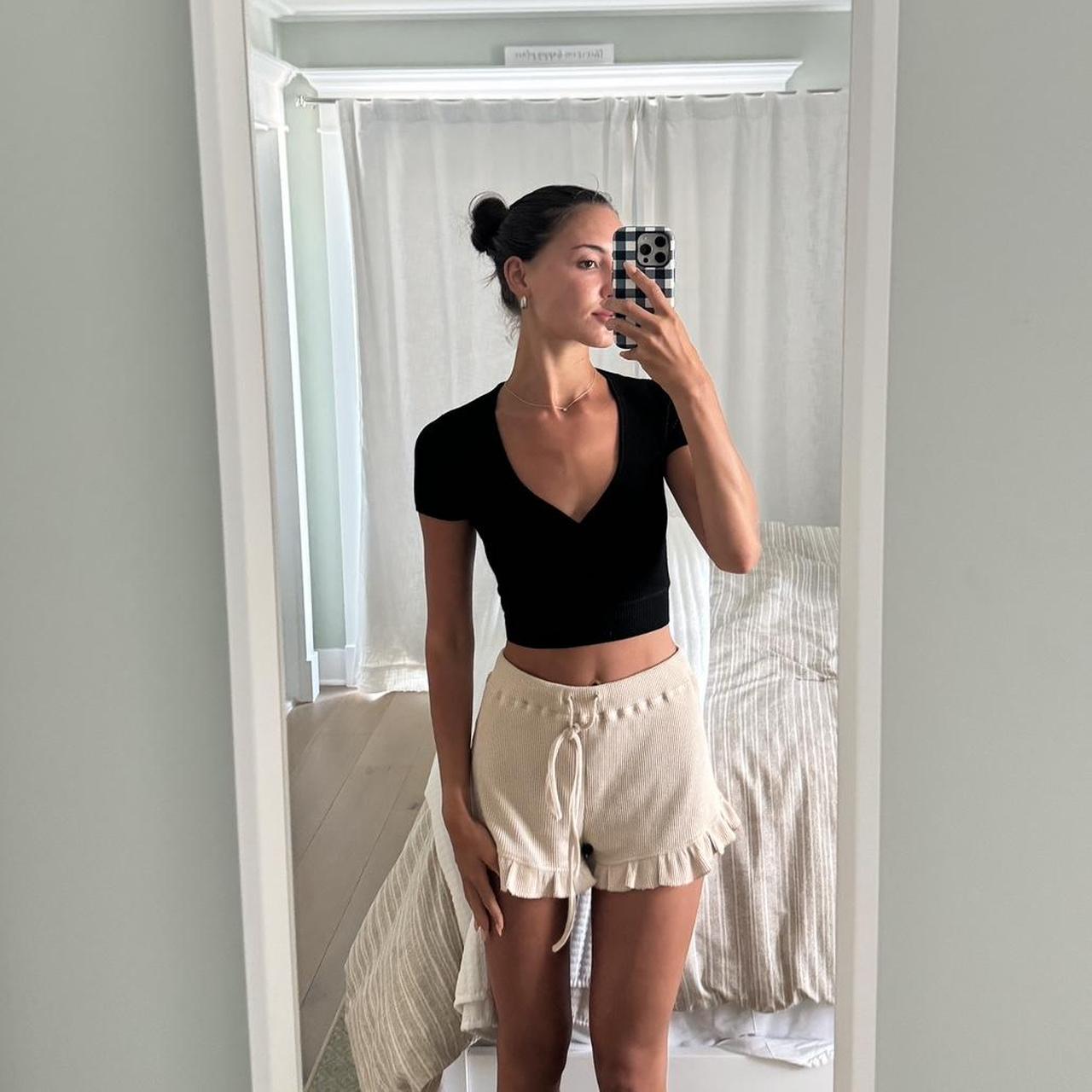 Aritzia Wilfred ballerina top Black Size XS Worn... - Depop