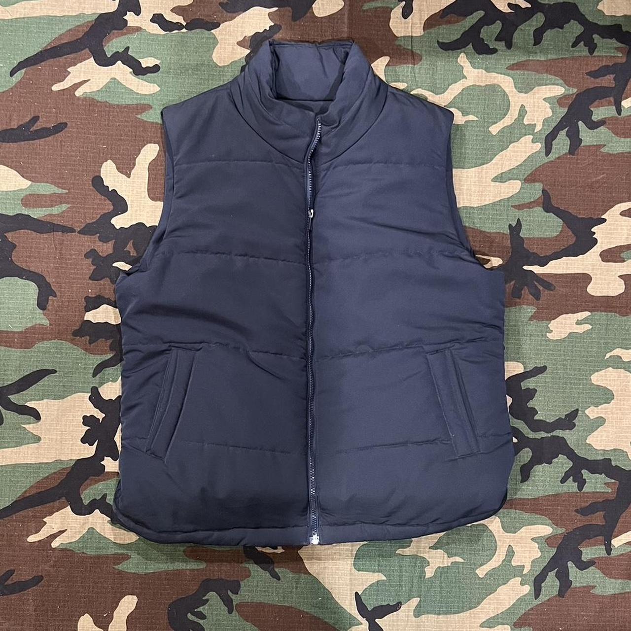 Bullet proof Navy blue puffer vest with full zip and... - Depop