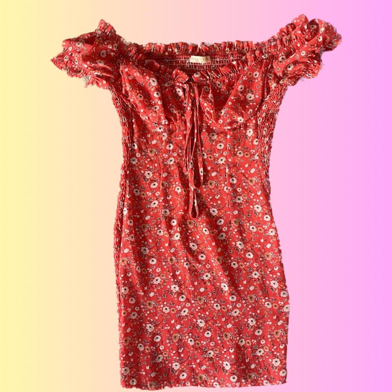 The cutest little floral off the shoulder mini... - Depop