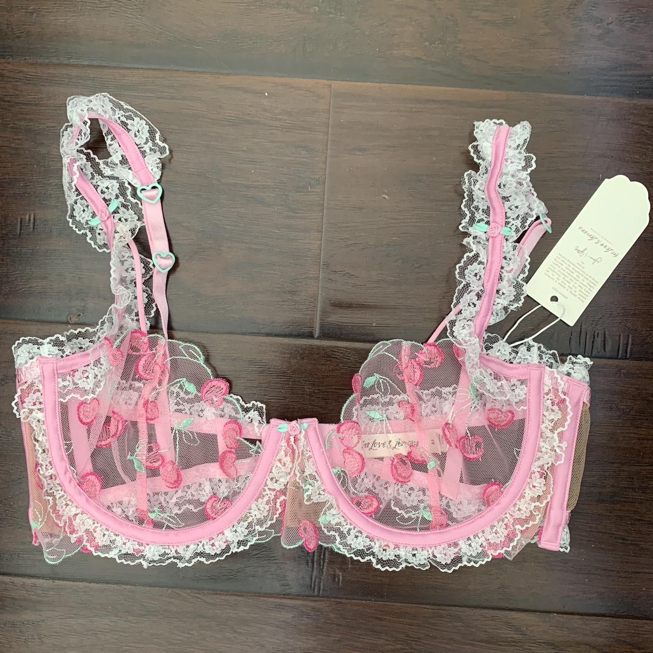 For Love And Lemons Sweet Cherries Underwire Bra... - Depop