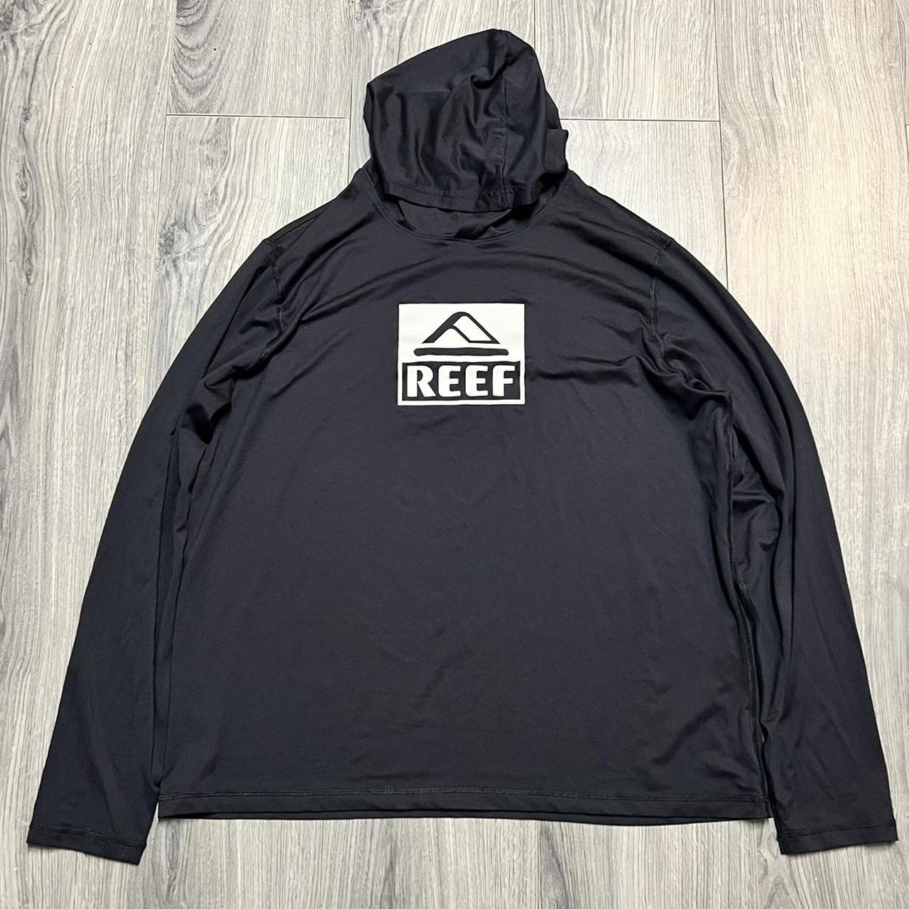 Reef Black Long sleeve with hoodie for fishing and... - Depop
