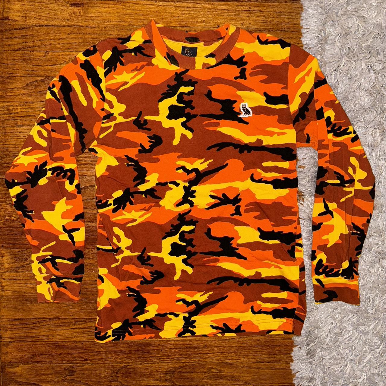 OVO Orange Camo Longsleeve Size Small Will ship AS... - Depop