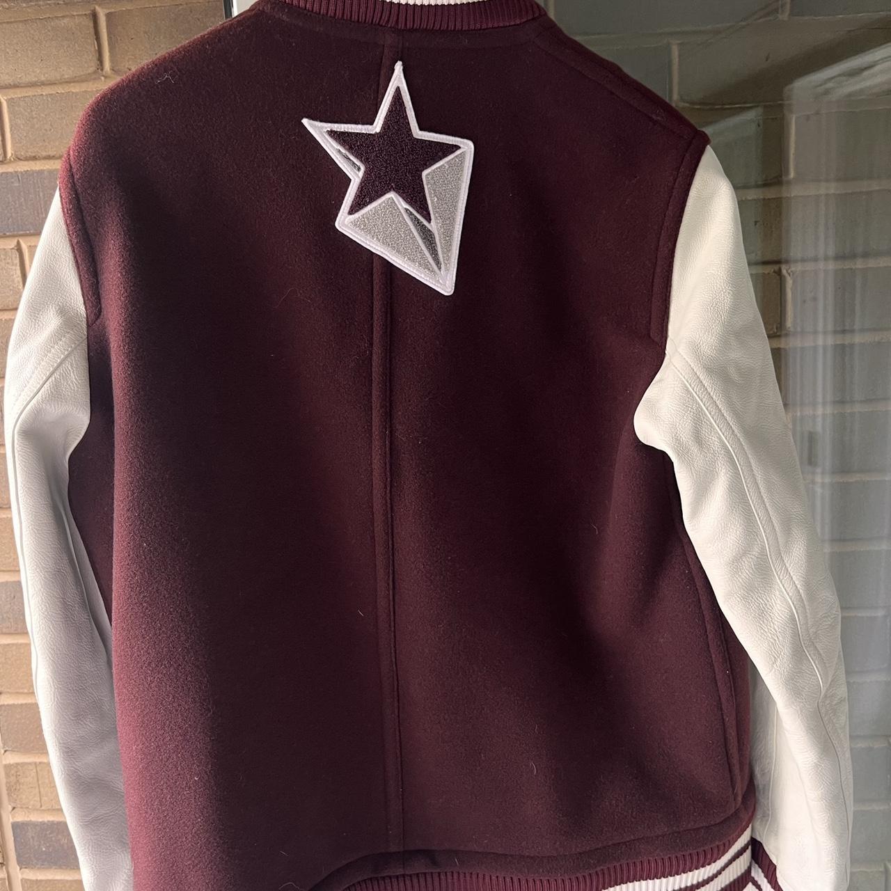 Burberry varsity burgundy jacket - Depop