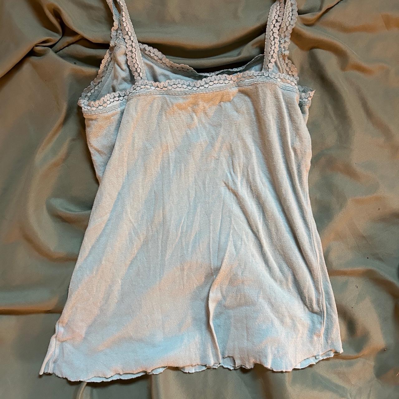 Light blue cami top with lace trim. the bottom was... | Depop