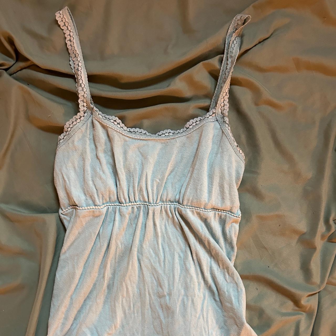 Light blue cami top with lace trim. the bottom was... | Depop
