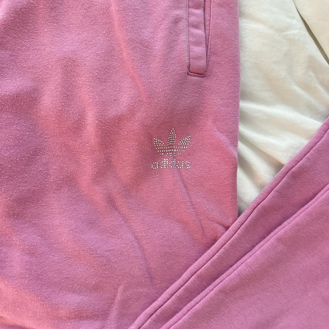 Pink adidas low rise sweatpants - Depop
