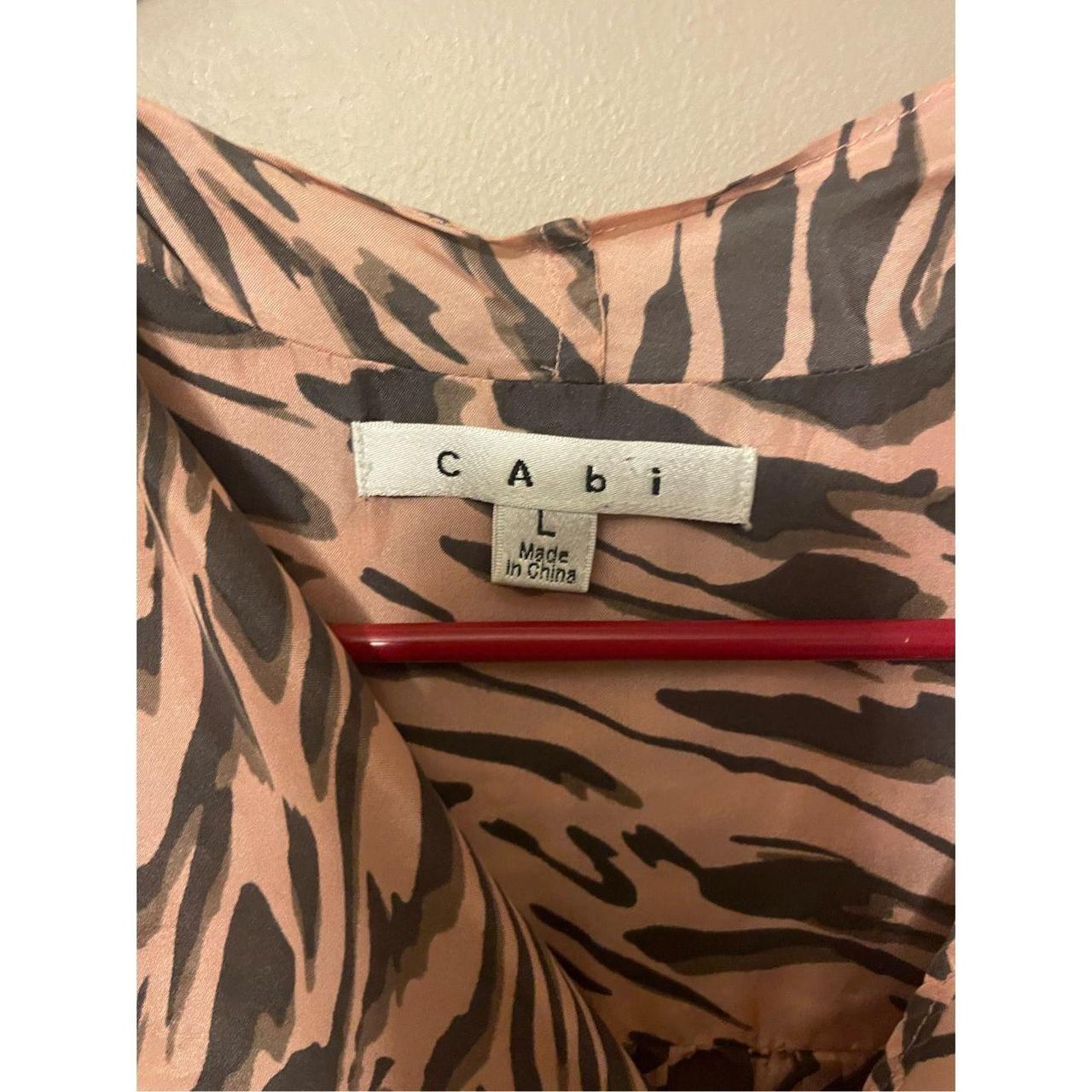 CAbi Silk Sleeveless Blouse 100% Silk Animal Print... - Depop