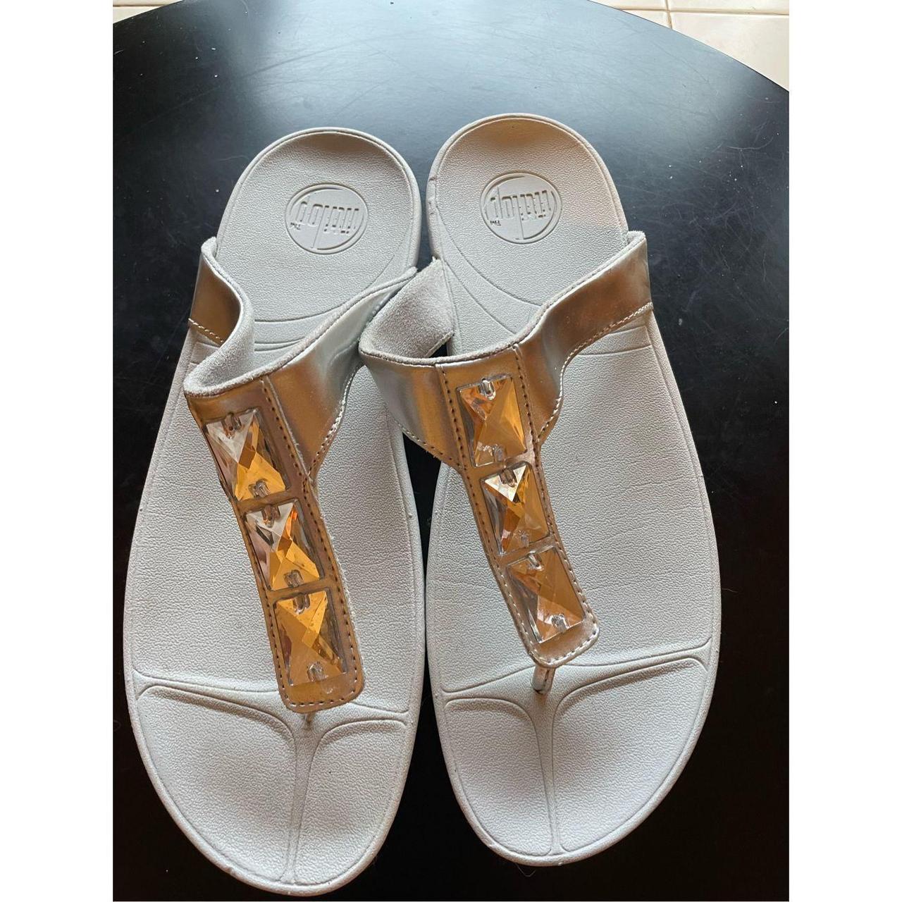 FitFlop Silver Sandals Super comfortable Excellent... - Depop