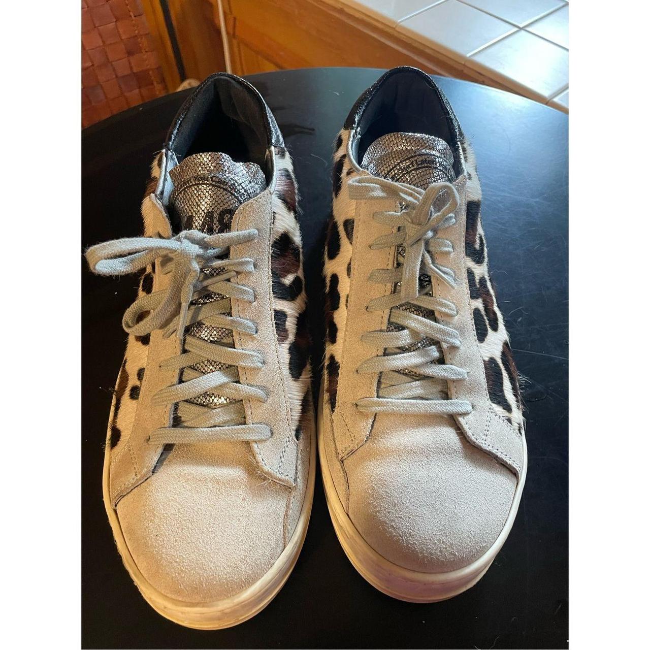 P448 Sneakers Gray suede with leopard print... - Depop