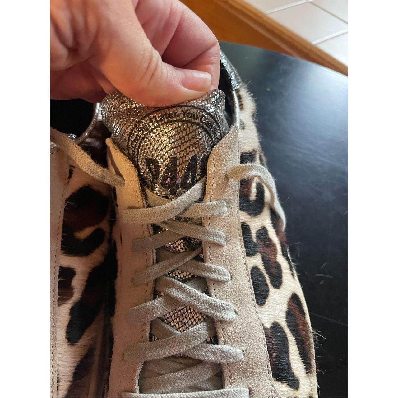 P448 Sneakers Gray suede with leopard print... - Depop