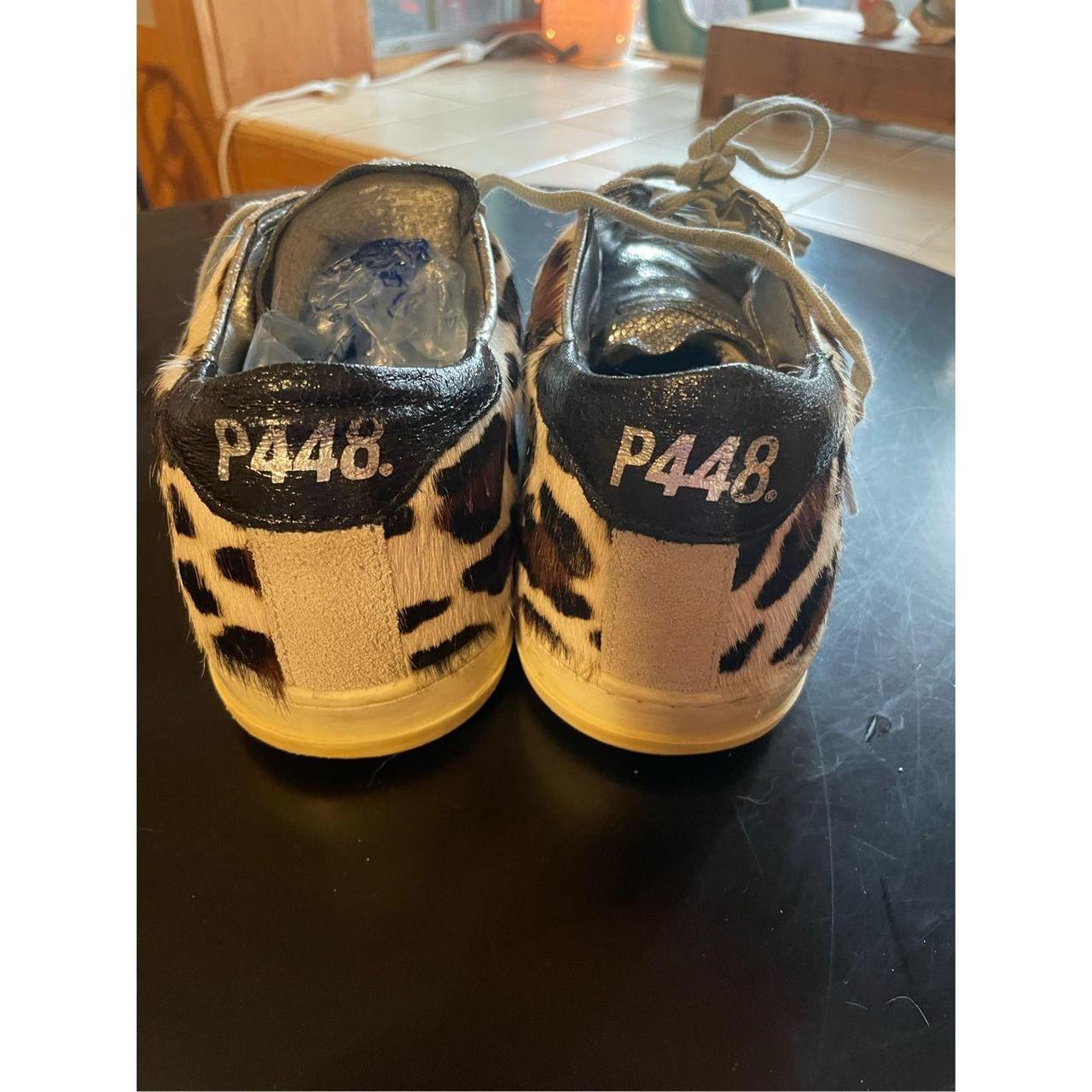 P448 Sneakers Gray suede with leopard print... - Depop