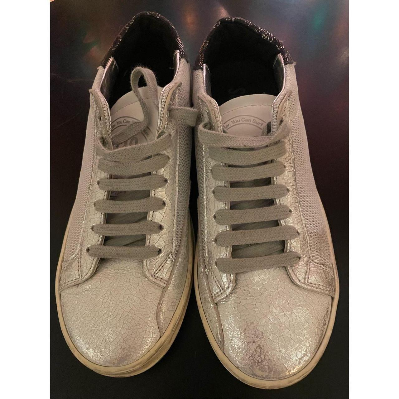 P448 Sneakers Silver Distressed bottoms Great... - Depop