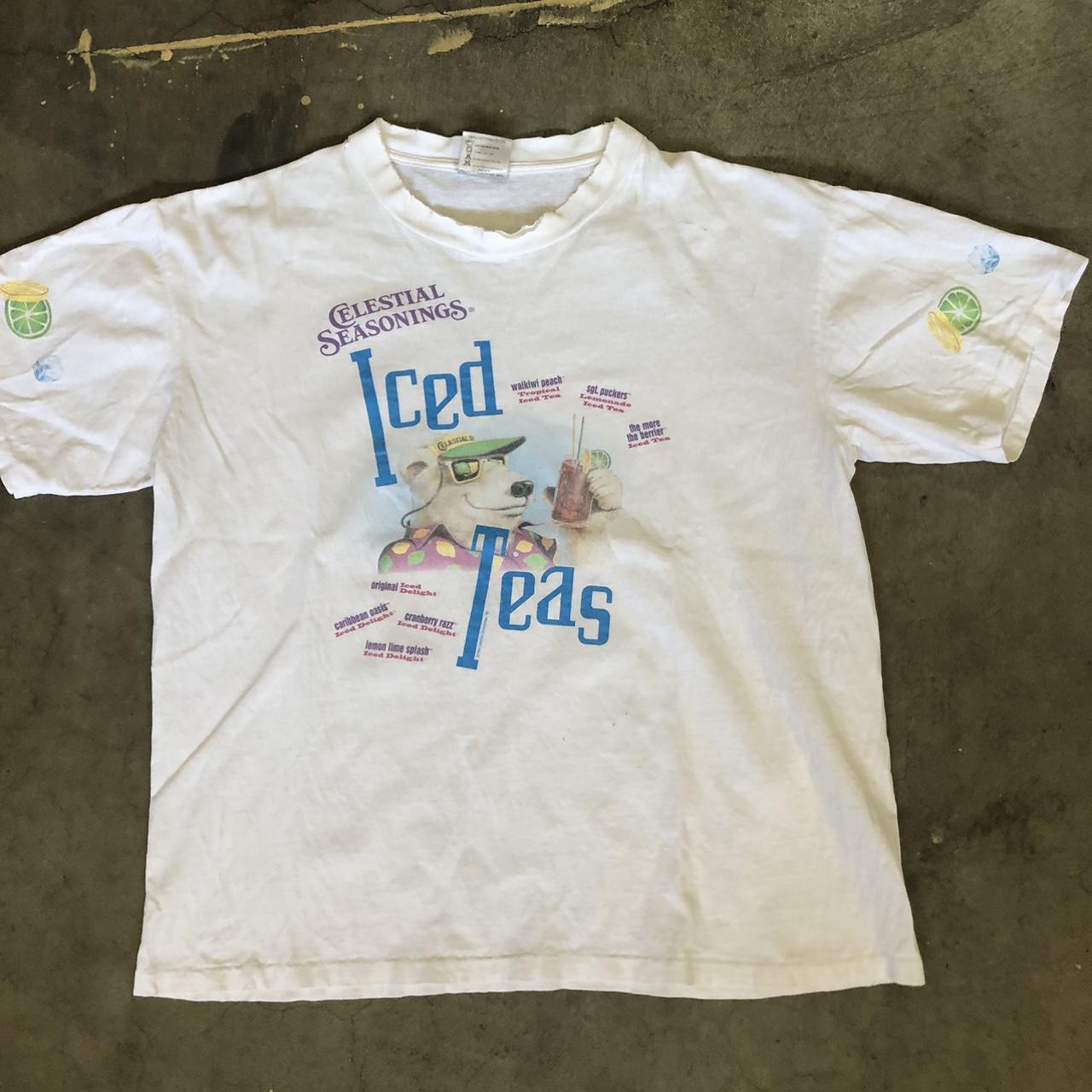 1994 Celestial Seasonings Iced Teas Tee | single... - Depop