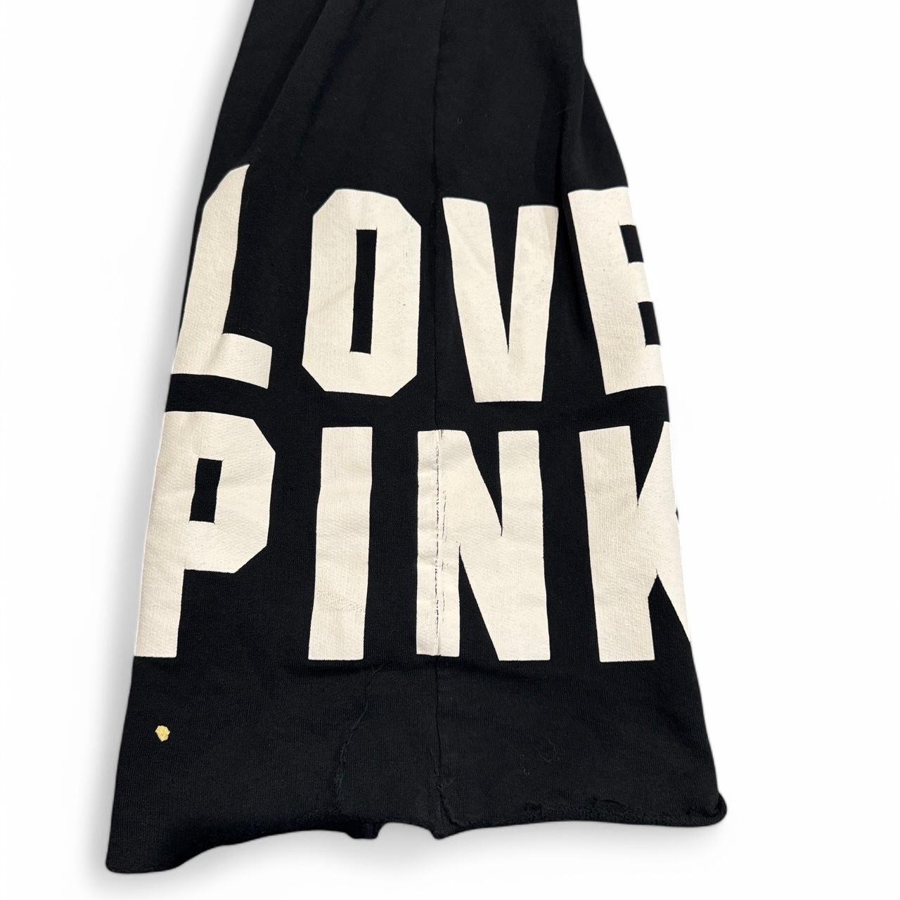 victorias secret pink black and white flare sweats... | Depop