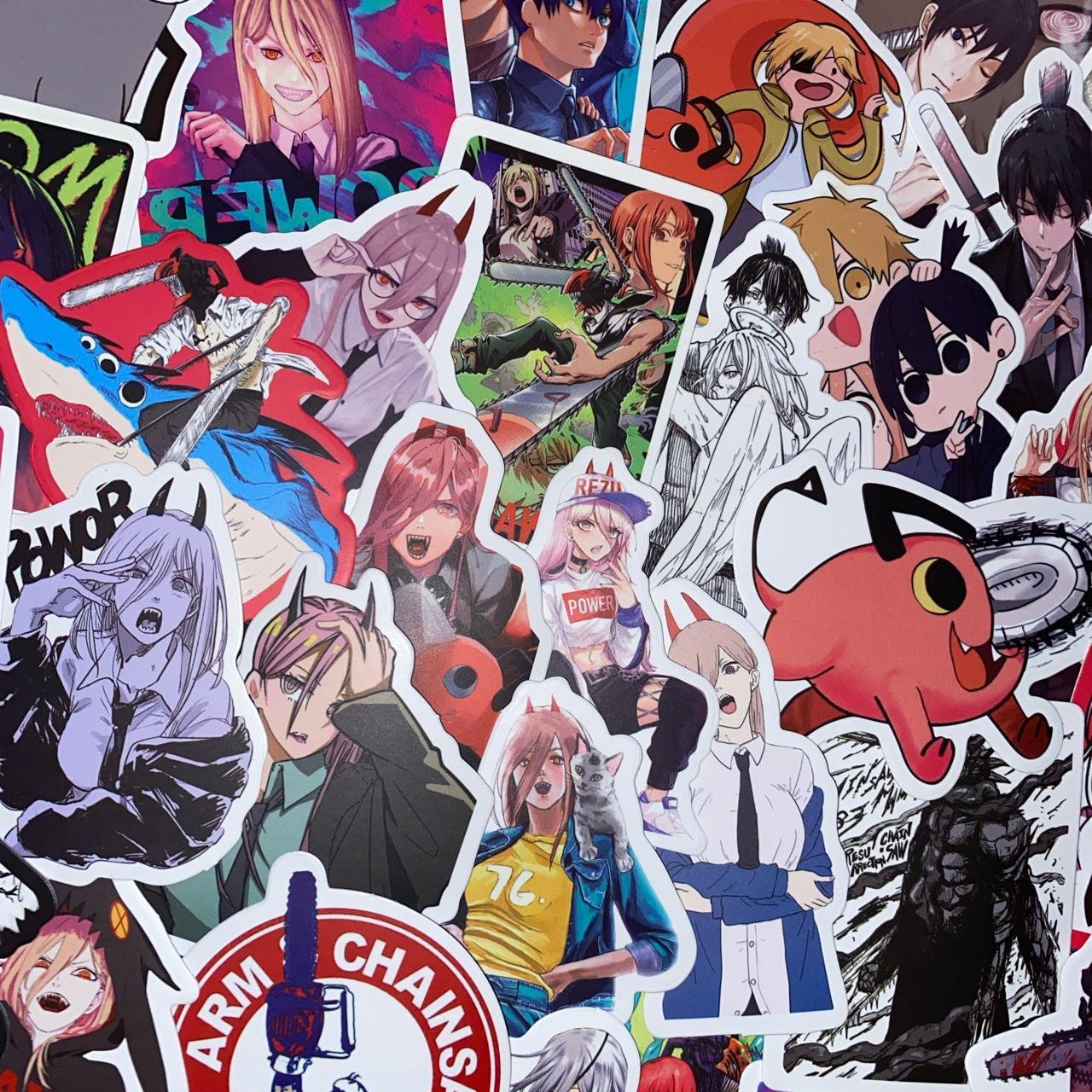 brand new chainsaw man anime stickers 🤍 -amazing... - Depop