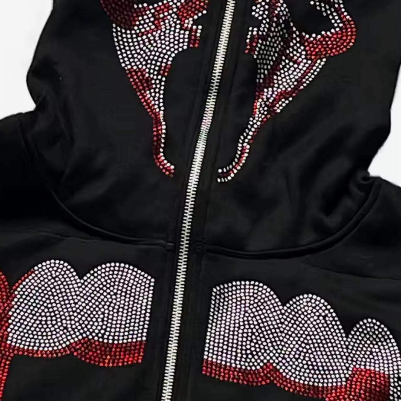 Autumn Fashion Punk Y2k Gothic Grunge Rhinestones... | Depop