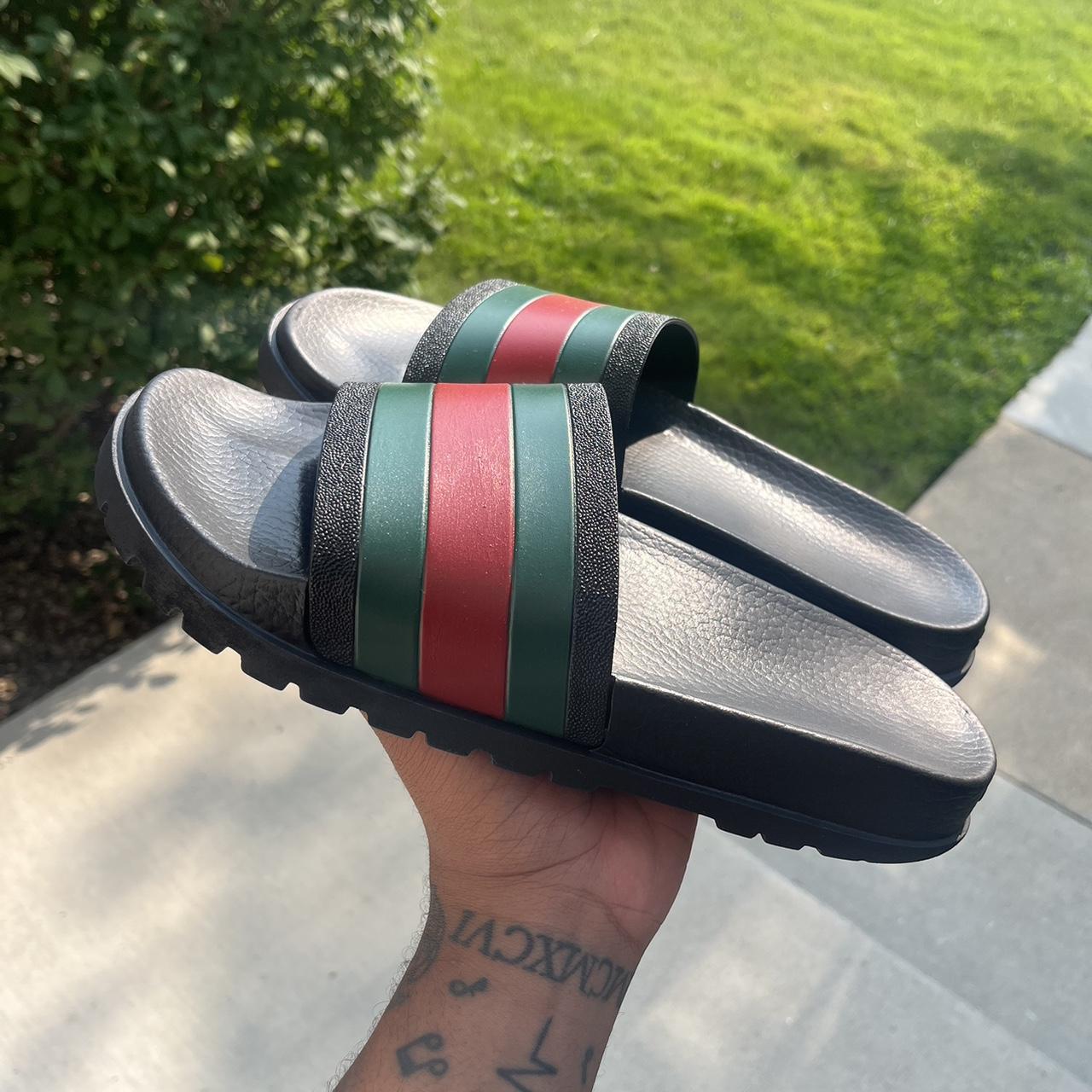 The slide sandals are available in US size 10 . The... - Depop