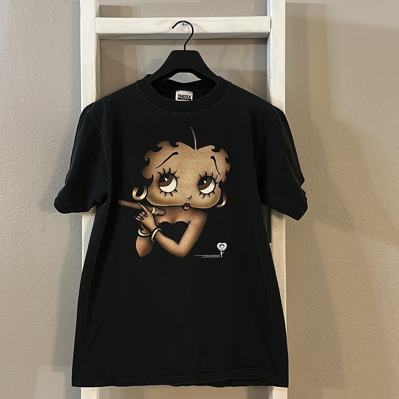 1997 Betty Boop cheefin on a cigar t shirt. On the... - Depop
