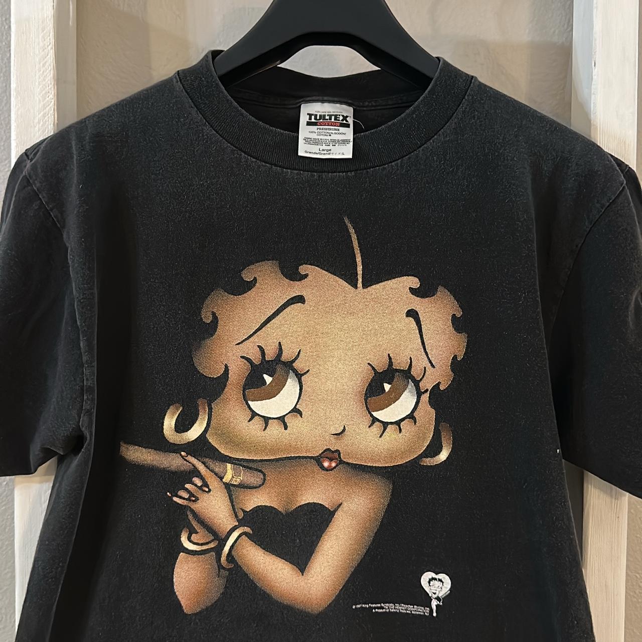 1997 Betty Boop cheefin on a cigar t shirt. On the... - Depop