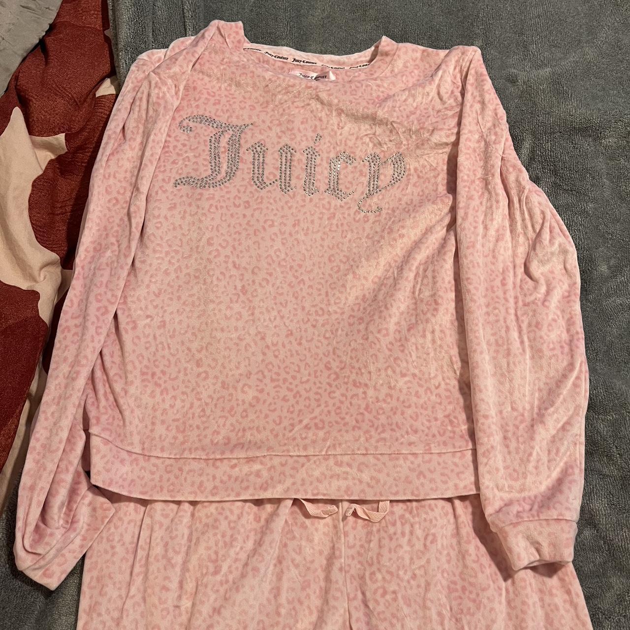 Pink leopard juicy couture set so soft!!! - Depop