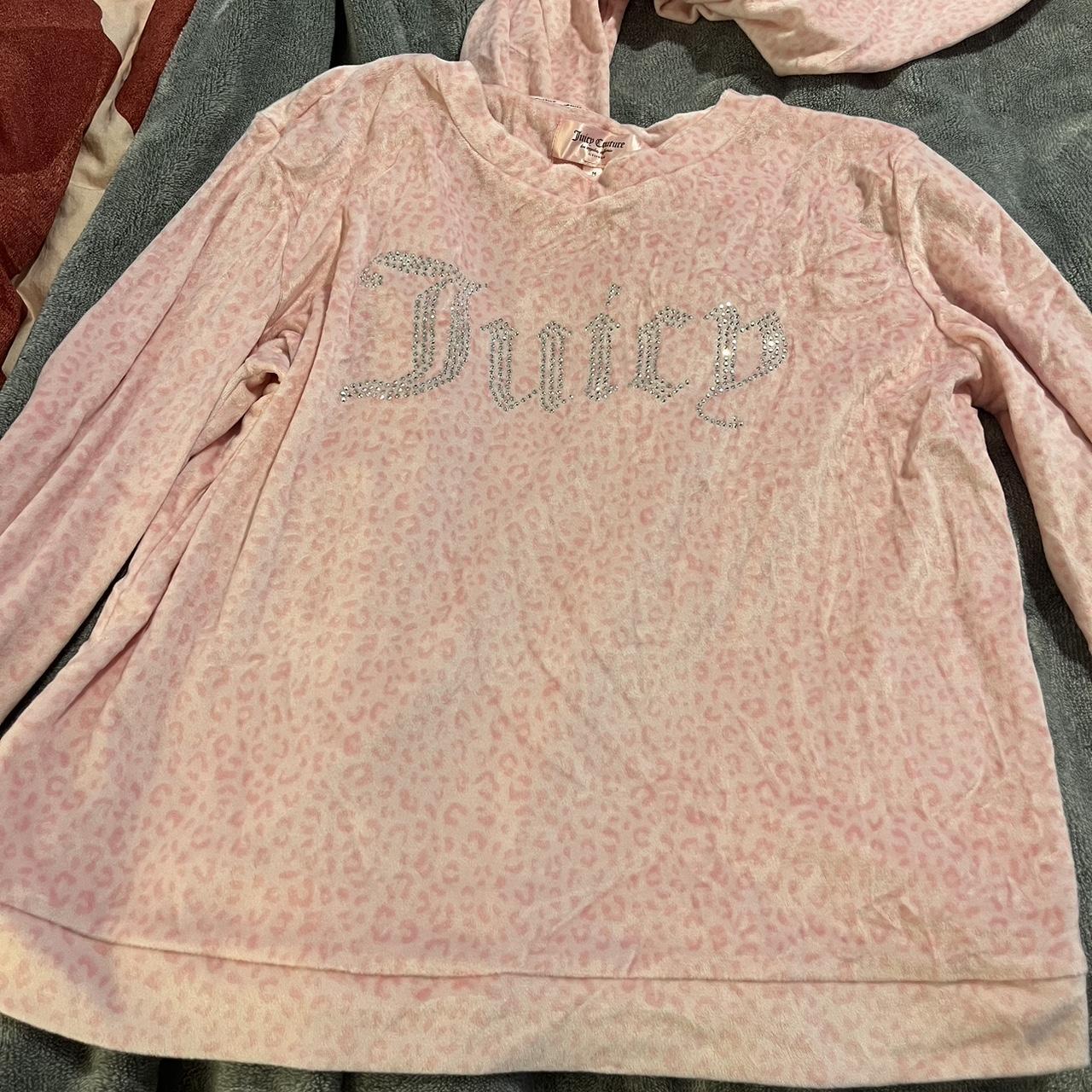 Pink leopard juicy couture set so soft!!! - Depop