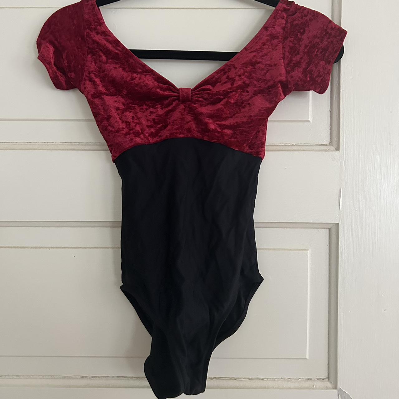 Wear Moi Leotard | Size X-Small | Red Velvet Top w/... - Depop
