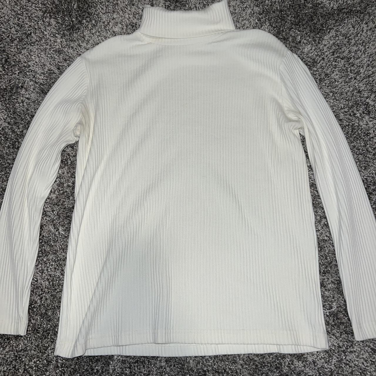 Ribbed cream turtle neck Very faint underarm stain... - Depop