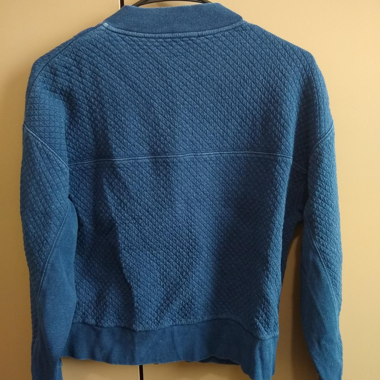 J Crew Quilted Indigo Blue Bomber Jacket - Depop
