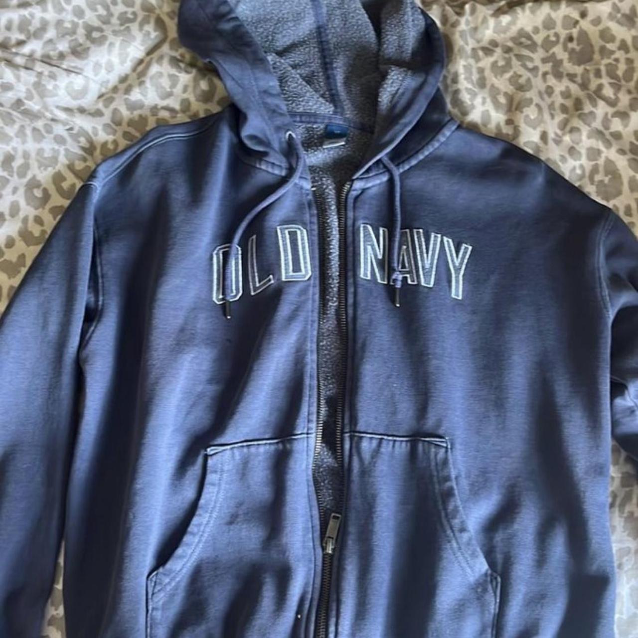 old navy zip up blue long sleeve , xs free shipping - Depop
