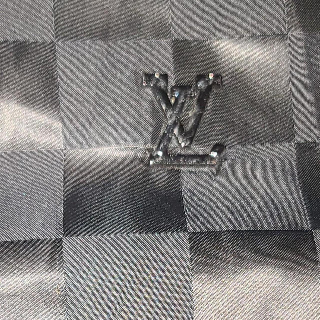 Louis Vuitton Black Checkered Pattern Zip-Up Jacket... - Depop