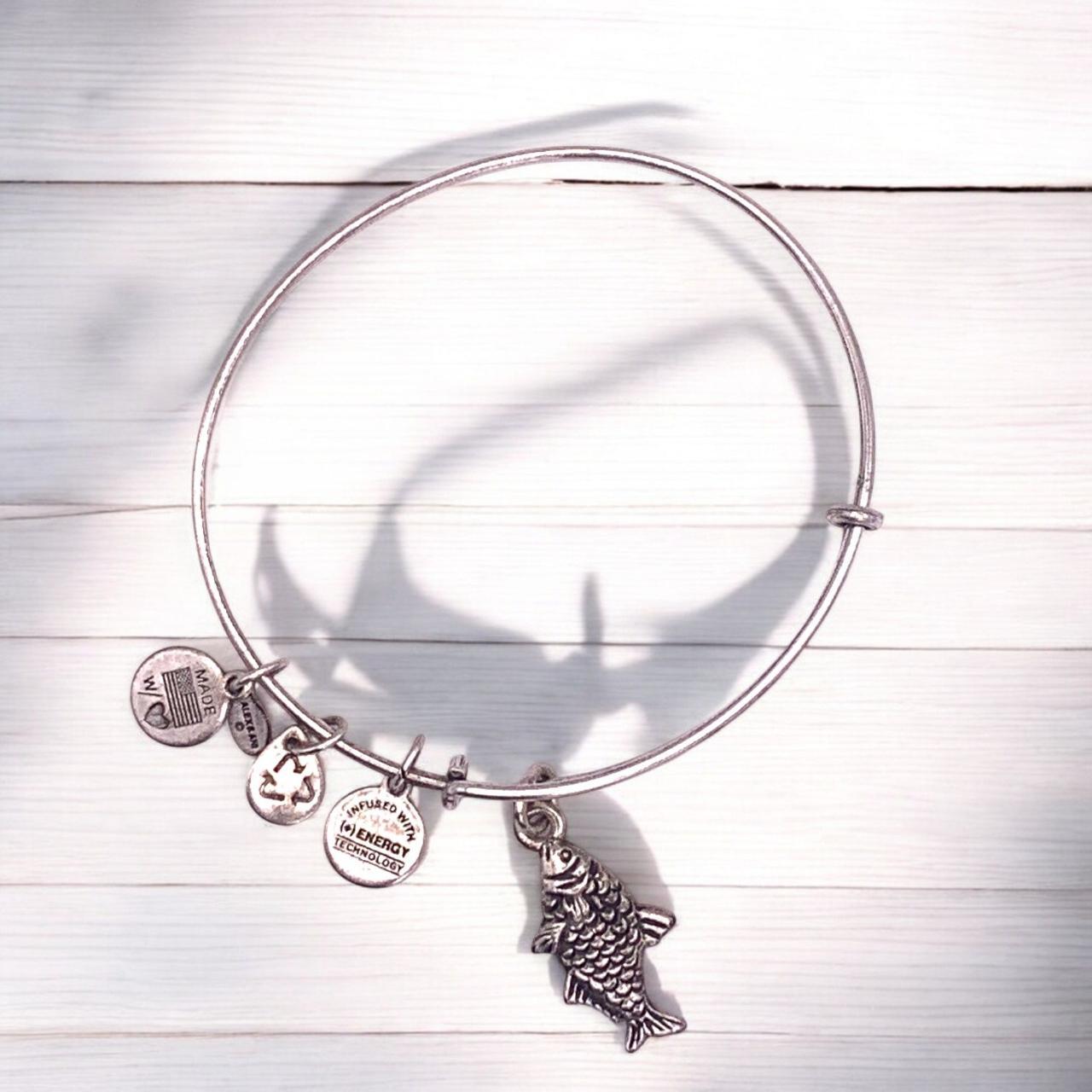 Alex & Ani Fish Charm Bangle Bracelet Expandable... | Depop