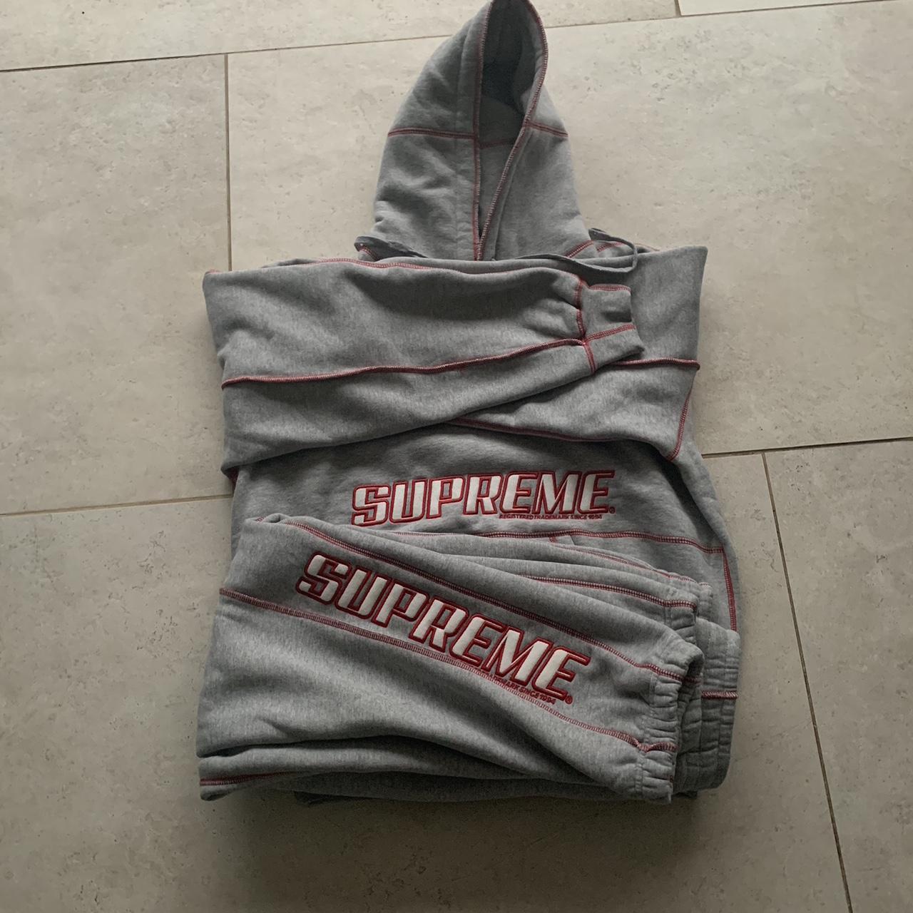 Supreme grey tracksuit stitched Brand new Fast... - Depop