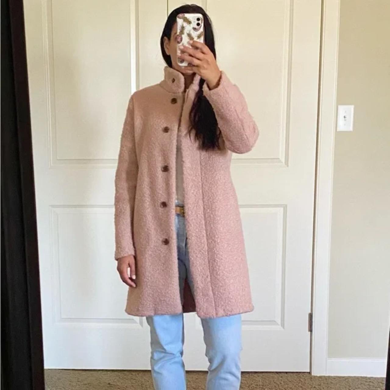 Old Navy Blush Pink Textured Bouclé High Neck Depop