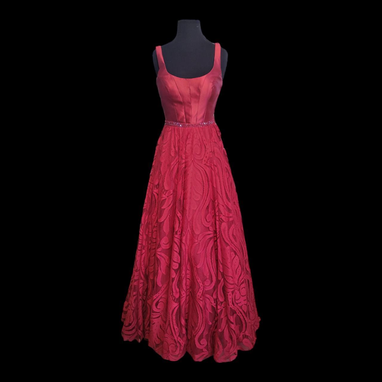 Morrell Maxie Red Burgundy Satin Mikado Bodice with... - Depop