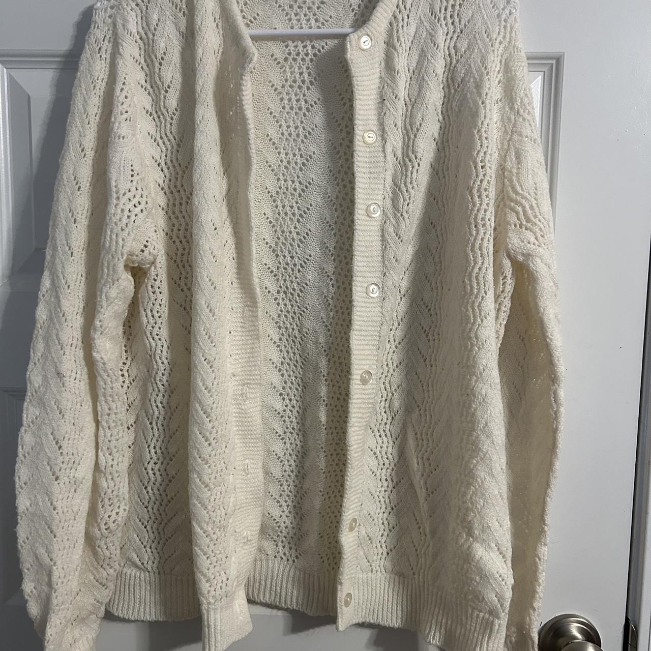 Cream cable knit cardigan #cottagecore - Depop