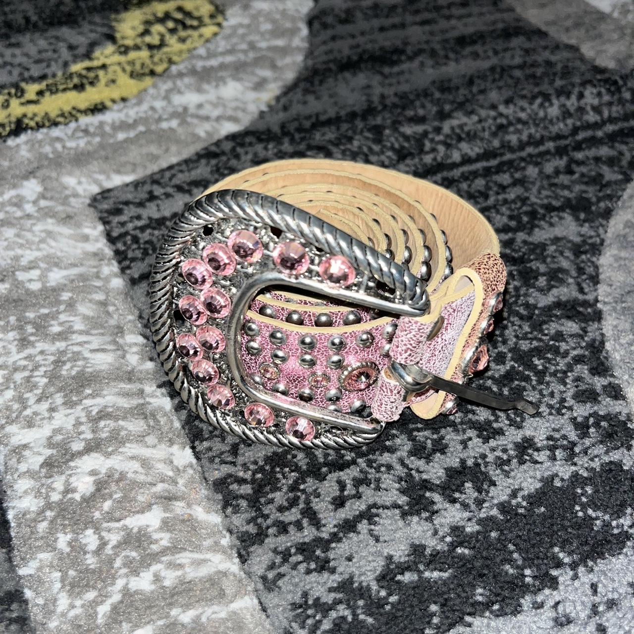 Vintage Pink BB simon styled belt 36 #bbsimon... - Depop