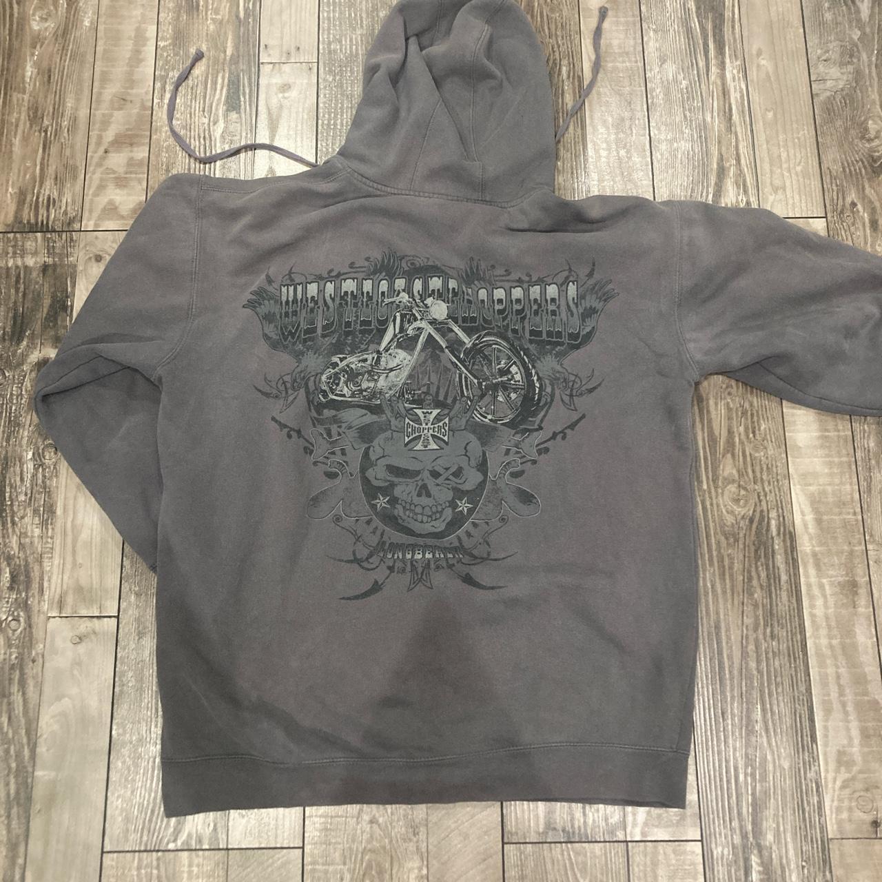 Y2K Jesse James West Coast Choppers Grey Emo Zip... - Depop