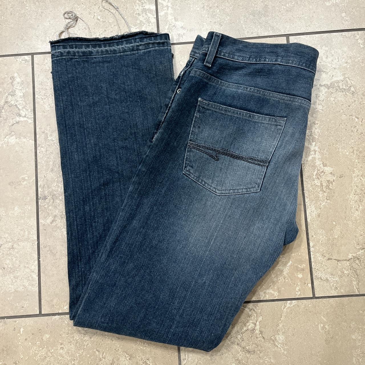 Cool faded Axist dark blue jeans, slight flaring... | Depop